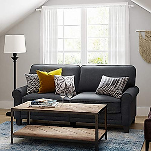Serta Copenhagen 73" Sofa - Pillowed Back Cushions and Rounded Arms, Durable Modern Upholstered Fabric - Charcoal