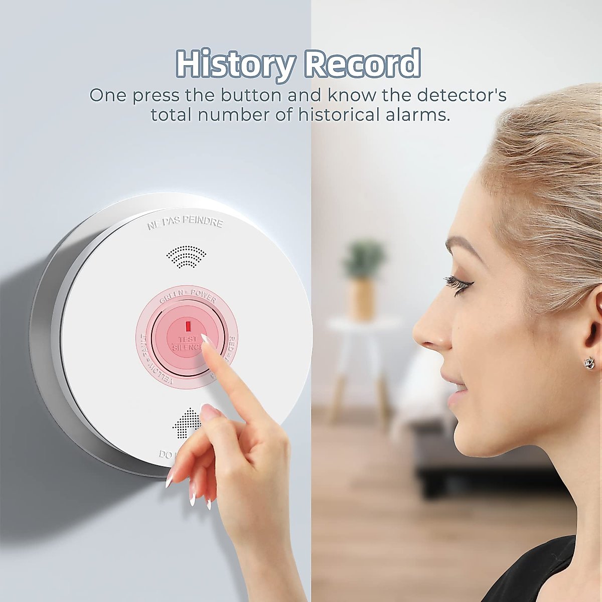 SITERWELL Smoke Detector Carbon Monoxide Detector Combo with Voice Speaker, Dual Sensor Fire and CO Alarm with LED Light & Test Button, Battery Operated, Auto-Check, UL 217 & UL 2034 Standards, 1 Pack