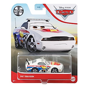 Disney Cars Toys Pat Traxson, Miniature, Collectible Racecar Automobile Toys Based on Cars Movies, for Kids Age 3 and Older, Multicolor