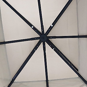 Joyside Outdoor Metal Gazebo, 10"x12" Patio Gazebo Double Vent Canopy Gazebo with Mesh Sidewalls, Gazebo Tent with Metal Frame Easy to Set Up for Patio Lawn and Backyard, Beige Top