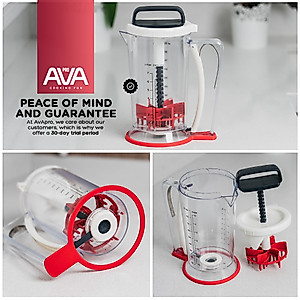 AVAPRO Batter Dispenser and Mixer 3in1 essential tool for measuring, dispensing and mixing batter for pancakes, crepes and other thin batters, quick and easy, no mess, 900ml Pancake Batter Dispenser.