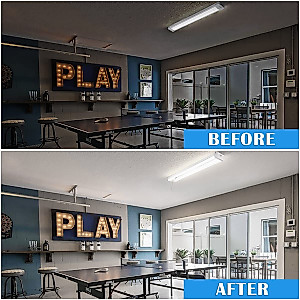 ZJOJO Linkable Led Shop Light 10 Pack LED Shop Light 4FT 42w [280w Equivalent] 5000lm, 6000-6500k Daylight White, Led Shop Lights for Garage Led Super Bright,Hassle-Free Installation