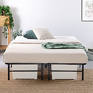 Zinus SmartBase Essential Mattress Foundation with Bamboo Slats / Metal Platform Bed Frame / Sustainable Bamboo Slat Support / No Box Spring Needed / Easy Assembly, Queen