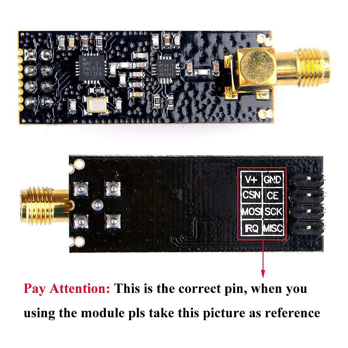 MakerFocus 3pcs NRF24L01+PA+LNA Wireless Transceiver RF Transceiver Module 2.4G 1100m with Antenna and 3pcs NRF24L01+ Breakout Adapter with 3.3V Regulator on-Board for Ar duino
