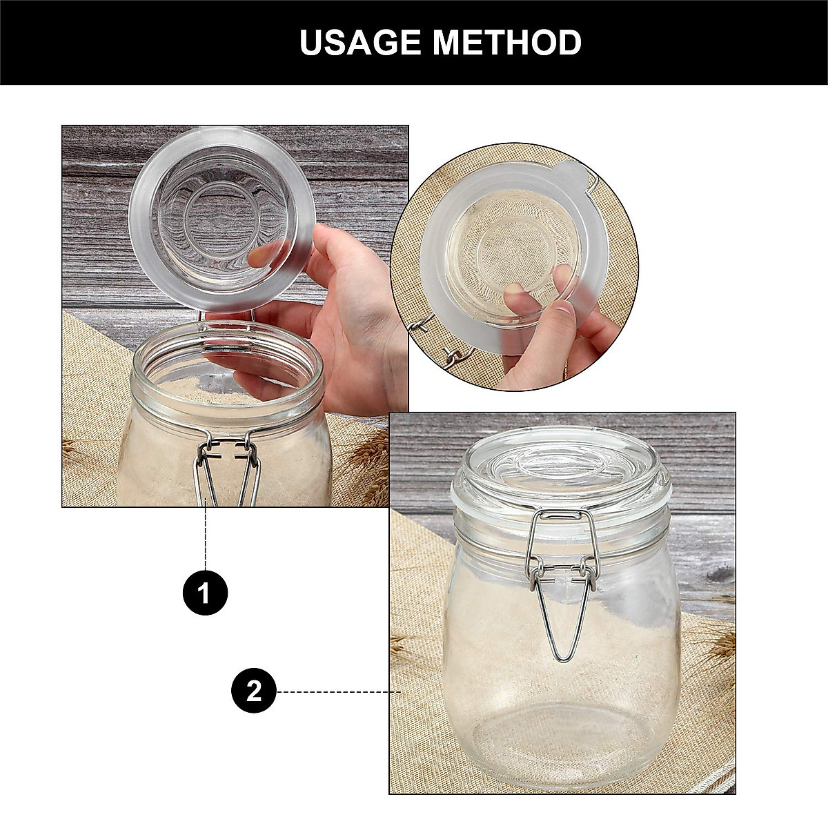 12 Pieces Replacement Silicone Gasket Seals for Jars, Leakproof Airtight Silicone Gasket Sealing Rings, 3.75 x 3.75 Inches, for Glass Clip Top Jars 0.35/0.5/1/ 1.5/2 Liter Canning Jar (Translucent)