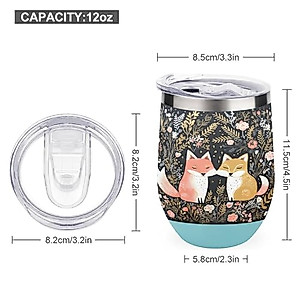 WYUSPGK 304 Stainless Steel Insulated Cup, Love Cartoon Fox Print Smooth Rim, Durable & Reusable - Perfect for Office, Home, And Travel