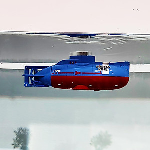 Tipmant RC Submarine Toy Remote Control Boat Ship Electric Dive for Fish Tank Water Tub Kids Birthday Gift (Blue)