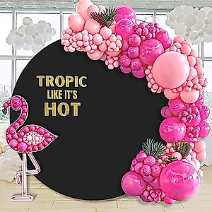 Black Round Backdrop Cover 7.2x7.2ft Circle Backdrop Baby Shower Round Arch Cover for Birthday Party Wedding Background Decorations