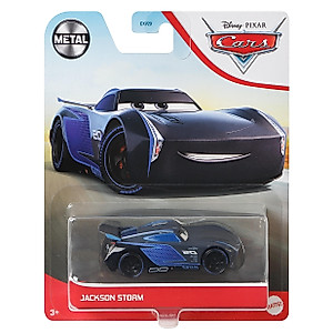 Disney Cars Toys Jackson Storm 1:55 Scale Fan Favorite Character Vehicles for Racing and Storytelling Fun, Gift for Kids Ages 3 Years and Older, Multicolor
