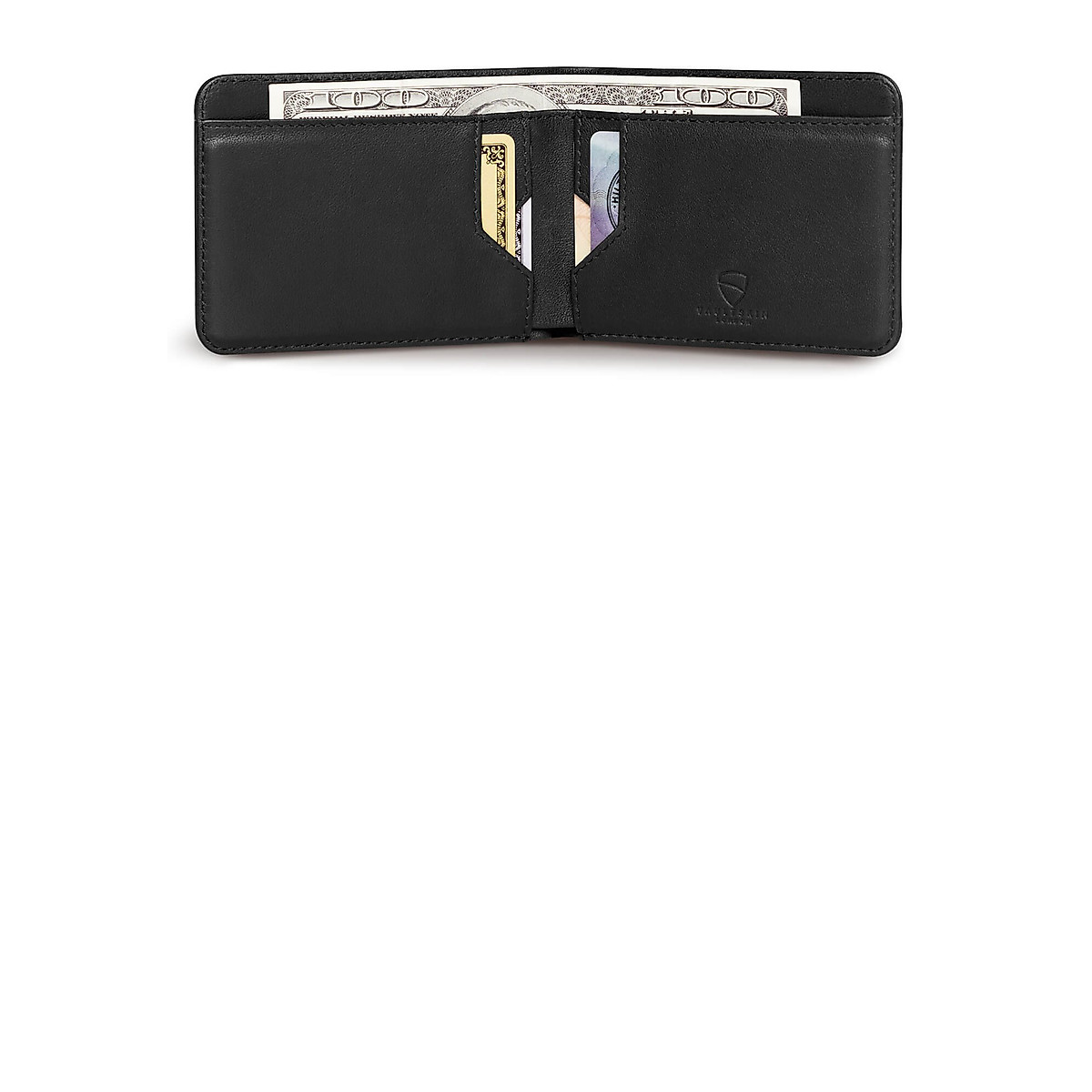 Vaultskin MANHATTAN Slim Minimalist Bifold Wallet and Credit Card Holder with RFID Blocking and Ideal for Front Pocket, Black
