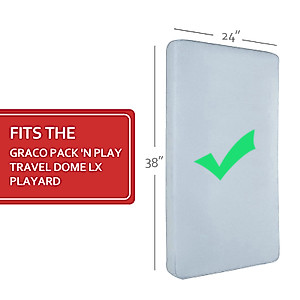 Pack and Play Sheets, 2 Pack Mini Crib Sheets, Stretchy Pack n Play Playard Fitted Sheet and Pack N Play Mattress Pad, Fit Graco Pack 'n Play Travel Dome LX Playard, Waterproof Soft Quilted