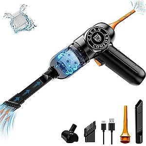 LIOIJ Car Vacuum Cleaner Cordless, 2 in 1 Handheld Vacuum & Air Duster, Portable Vacuum with 65W Rechargeable Power Wet Dry Hand Held Car Vacuum HEPA Filter for Car, Home, Office, Pet (Black)