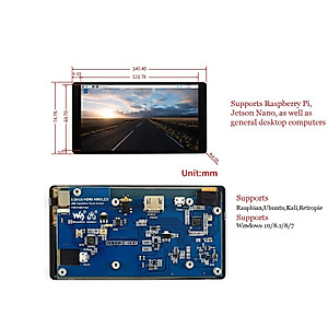 waveshare 5.5 inch HDMI AMOLED Display 1920x1080 Resolution Monitor Capacitive Touch Screen with Toughened Glass Cover for Raspberry Pi/Jetson Nano/PC Support Multi Systems