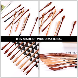 6 Pcs Thin Handle Mixing Spoon Honey Mixing Spoon Handle Wooden Spatula Wooden Honey Spoons Drink Spoons Dessert Wooden Spoon Yogurt Honey Wooden Honey Stirring Scoop Server Coffee