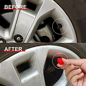 QUICTO 8PCS Car Tire Valve Caps, Illuminated Tire Valve Caps for Cars, Motorcycles, Bicycles, Trucks, SUVs Universal Tire Valve Caps (Red