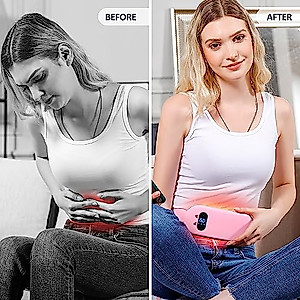 Heating Pad, Portable Cordless Menstrual Heating Pad 5s Fast Heating, Heating Pads for Cramps with 3 Heat Levels and 3 Massage Modes, Heating Pad for Back Pain Gift for Women and Girl(Pink)