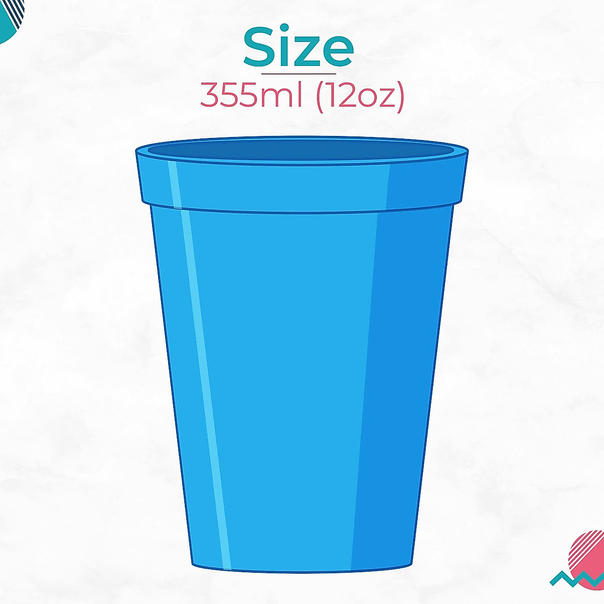 Trimming Shop Disposable Paper Cups Shiny Foil Metallic Silver Paper Cups 12oz (355ml) Party Cups Disposable Party Tableware for Indoor, Outdoor Dining, Birthday, Wedding, BBQ, Garden Party, 8pcs