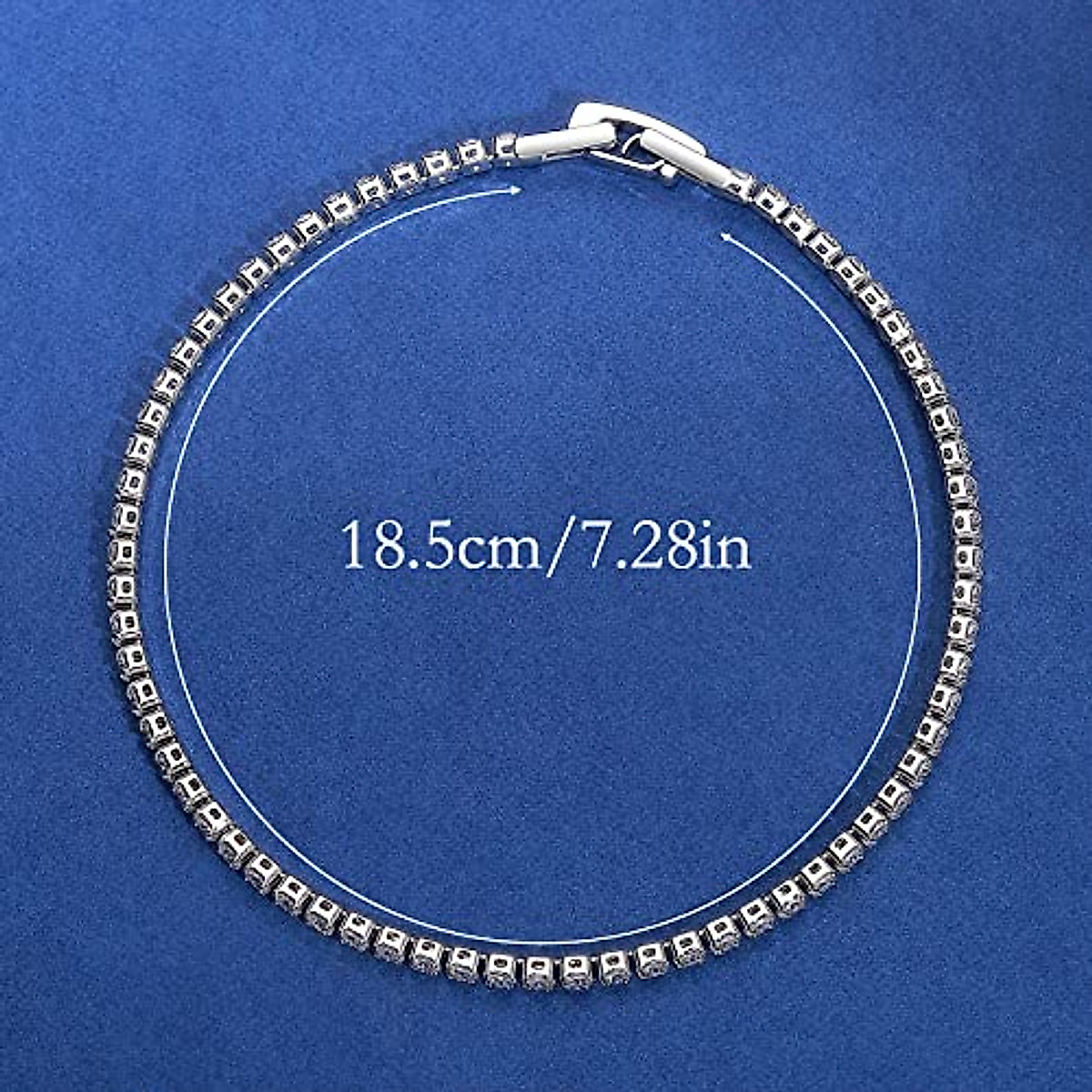 14K Silver Plated Tennis Bracelet Cubic Zirconia Classic Bracelet Silver Bracelets for Women Girls (GSZH-001)