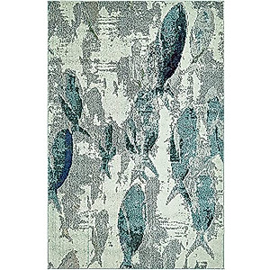 Rugs.com Amalfi Collection Rug – 4' x 6' Light Blue Medium Rug Perfect for Entryways, Kitchens, Breakfast Nooks, Accent Pieces