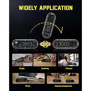 sharge 4 in 1 Multifunctional Timer: Digital Clock/Digital Timer/Countdown Timer/Pomodoro Timer, 5000mAh Portable Charger Included, 20W USB Fast Charging（Includes Capsule Portal, by Shargeek）