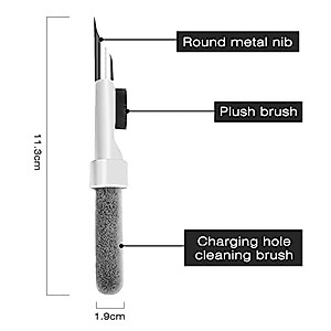 Bluetooth Earbuds Cleaning Pen,Siumir Headphone Cleaner Compatible with Airpods with Soft Dust Removal Brush Pen for Headphones, Charging Box, Camera, Mobile Phones