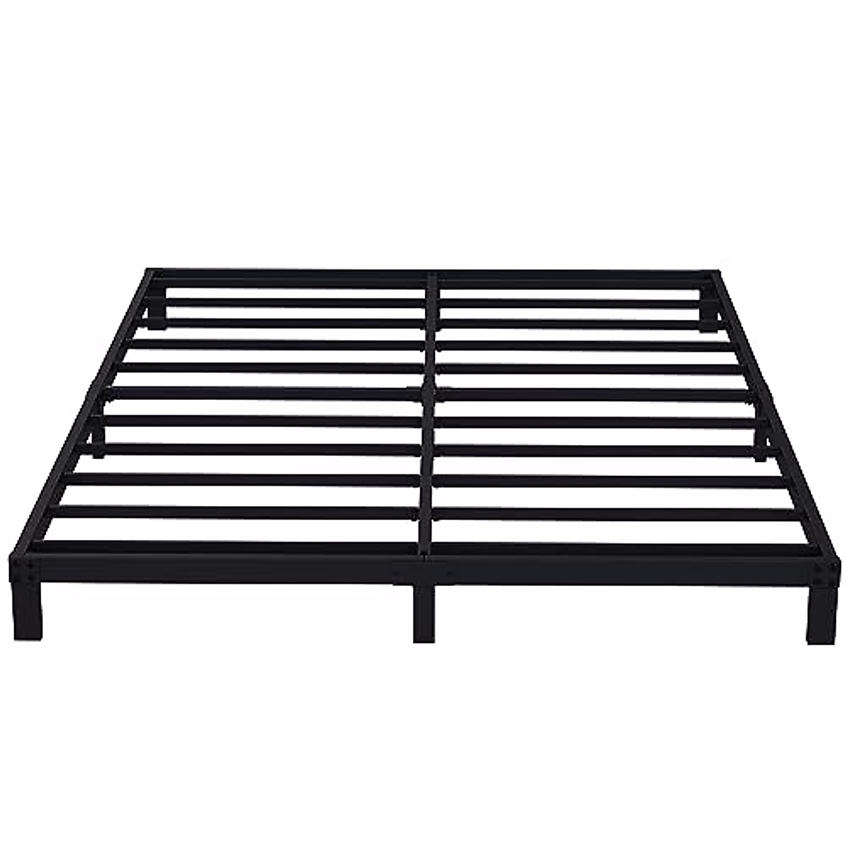 EMODA 6 Inch King Bed Frame No Box Spring Needed, Heavy Duty Metal Platform with Steel Slats, Noise Free, Easy Assembly, Black