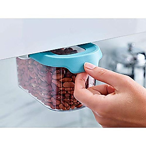 Joseph Joseph CupboardStore Airtight Easy Pour Food Container 3M Tape Undershelf Storage Hanger, 3-Piece Set - Small, Opal