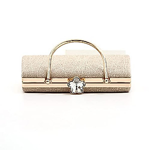 Ayliss Women Evening Handbag Top Handle Wedding Clutch Purse Bag Crossbody Tote Shoulder Handbags Cocktail Prom Frosted (Small, Champagne)