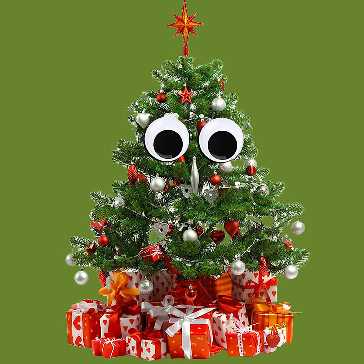 5.9 Inches Giant Wiggle Eyes with Self Adhesive, Black White Googly Eyes for DIY Crafts Christmas Tree Decoration