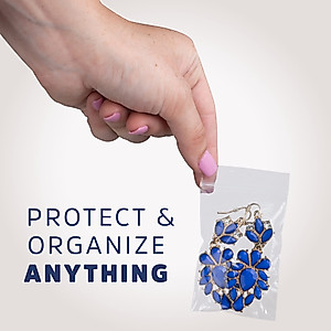 GPI Clear Plastic Reclosable ZIP Poly Bags, Case of 100, 2-mil Thick, 2 Inch x 3 Inch, for Travel, Storage, Shipping