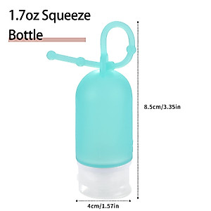 VOLCANOES CLUB Squeeze Bottles for Sauces with Cleaning Brush - Small Portable Salad Dressing Container to go for Lunch | 1.7OZ, Set of 6 | Food-Grade Silicone/BPAFree/Leakproof - School/Work/Travel