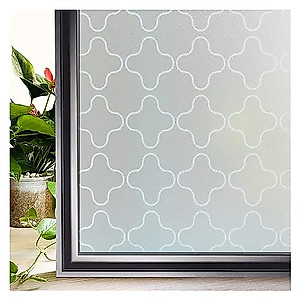 Privacy Window Film Matte Window Film Privacy for Glass Frosted Static Cling Without Glue Removable Opaque Stickers Self-Adhesive Anti UV for Home Stained Glass Window Film (Color : D, Size : 45x100