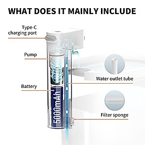 uahpet Replacement Pump for Wireless & Battery Operated Cat Water Fountain 67oz/2L Automatic Pet Water Fountain Cat Water Dispenser