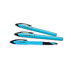 Uni-Ball AIR Micro - 0.5mm Fine Rollerball - Blue Ink - Light Blue Barrel - 6 Pack