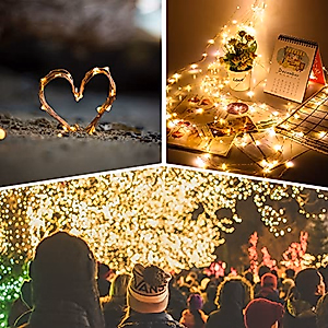 Blingstar Solar String Lights, 2 Pack Each 100 LED 8 Modes Solar Fairy Lights Outdoor Waterproof, Copper Wire Christmas Lights for Tree Garden Patio Yard Party Wedding Decoration (Warm White)