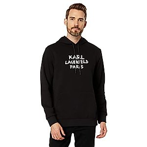 Karl Lagerfeld Paris Men's Color Block Solid Pullover, Black, Medium