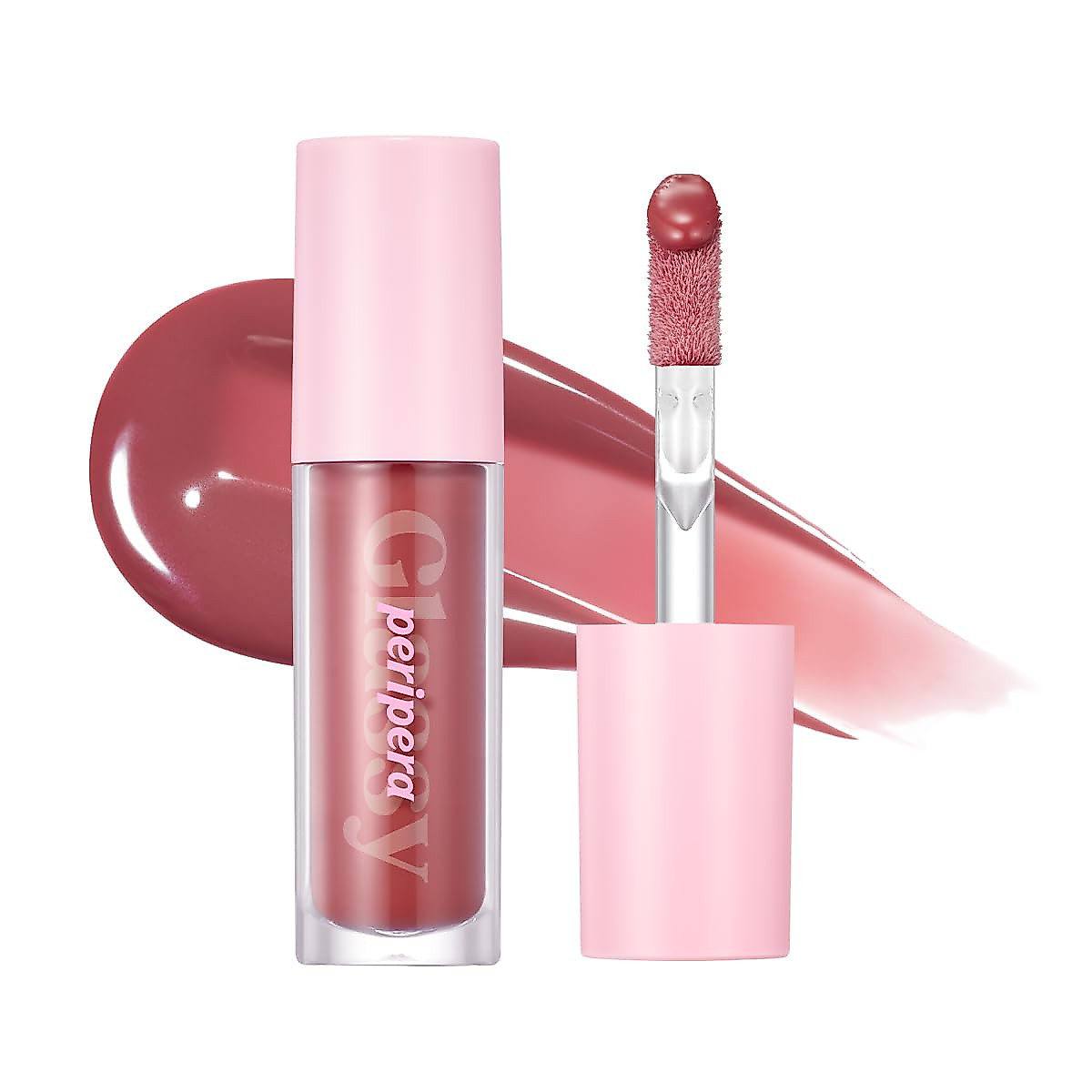 Peripera Ink Glasting Lip Gloss | Non-Sticky, High-Shine, 4XL Wand For Easy Application, Comfortable, Plumping, Fuller-Looking Lips, Moisturizing, Long-Lasting, Vegan (003 CHILLING ROSY)