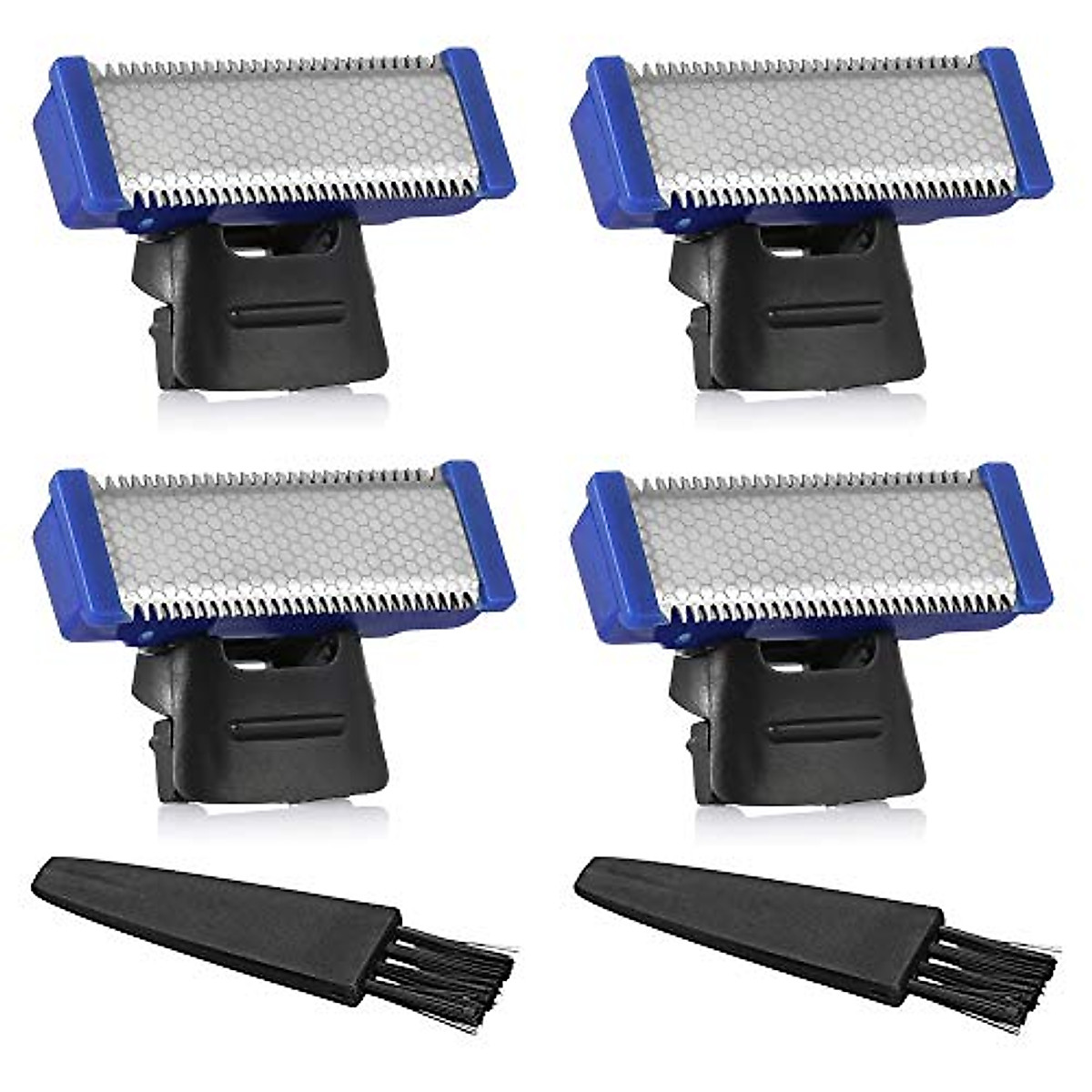 4 Pack Replacement Heads for Rechargeable Shaver Solo Trimmer Micro and Touches Replacement Cutter Head Include 2 Clean Brush