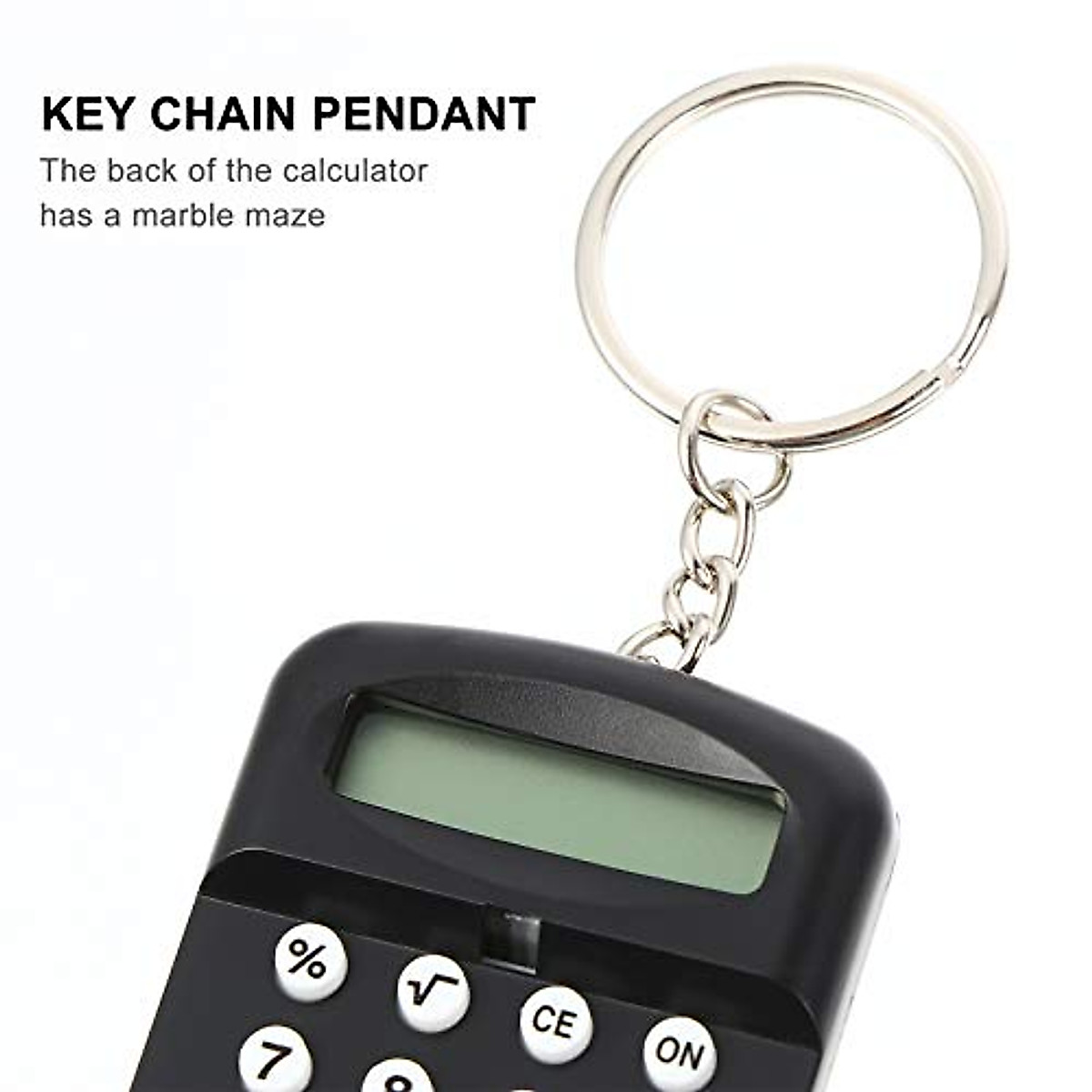 TOYANDONA 2pcs Mini Calculator Keychain Portable Cute Cartoon Calculator Electronic Pocket Calculator with Key Ring for Children Students School Supplies Key Decor (Black)