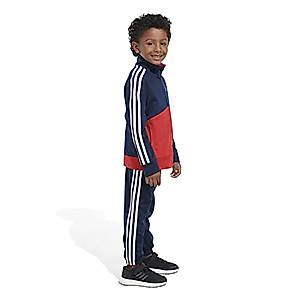 adidas Boys' 2-Piece Color Block Tricot Track Set, Collegiate Navy, 5
