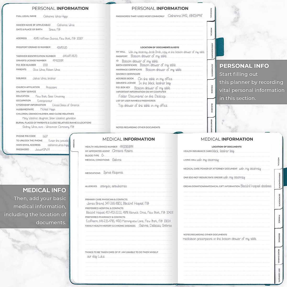 Clever Fox End of Life Planner – Final Arrangements Organizer for Beneficiary, Will Preparation, Last Wishes & Funeral Planning, A5 (Dark Teal)
