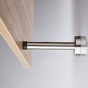 Long Door Stops, Stainless Steel Door Stopper, 8 Inch Commercial Doorstop Door Holder Wall Mounted, Large Modern Brushed Metal Solid Door Bumper w/Mute Rubber Tip, Heavy Duty Door Stopper