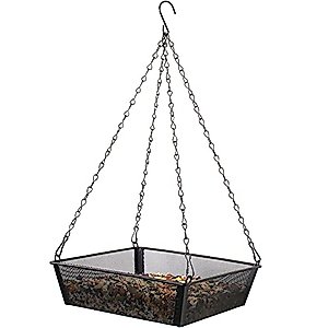 Hanging Bird Feeder Tray,Metal Mesh Hanging Food Tray Feeders, Seed Platform for Bird Feeders,Outdoor Garden Decoration for Wild Backyard Attracting Birds (1 Pack)
