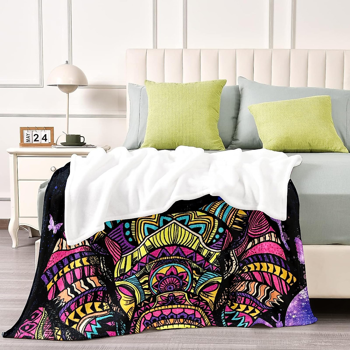 Vencede Elephant Blanket Adult Elephant Throw Blankets for Women Elephant Gifts for Women Girls Baby Kids Soft Elephant Blankets Fuzzy Elephant Blanket Used for Sofa, Couch Chair, Bed（50"x60"）