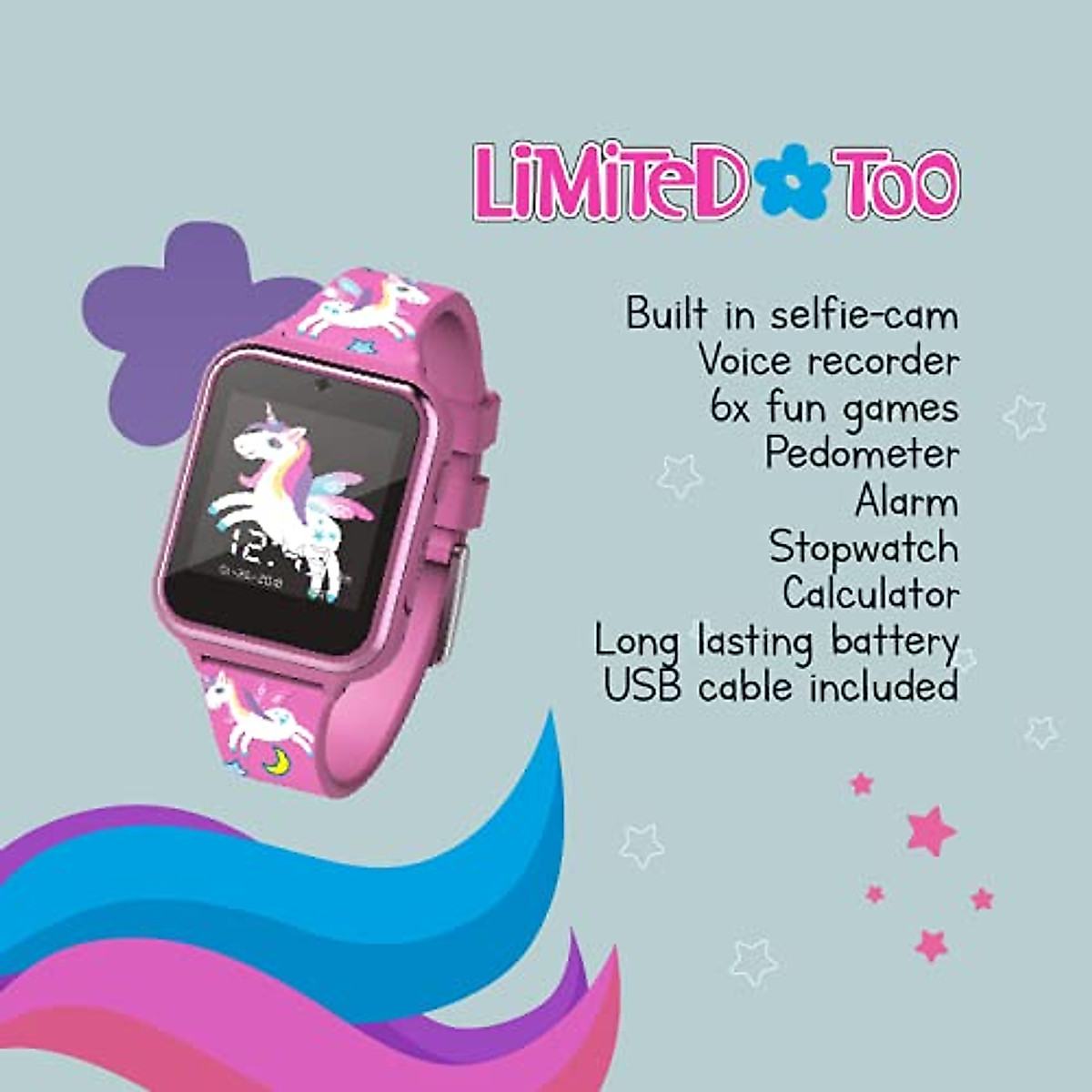 Limited Too Smart Watch for Girls,Pedometer Light Pink