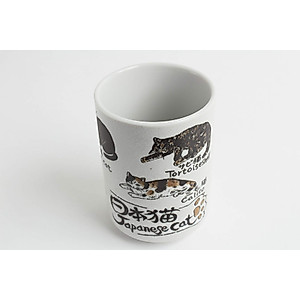 Mino ware Japanese Ceramics Sushi Yunomi Chawan Tea Cup Japanese Cat made in Japan (Japan Import) YAY080