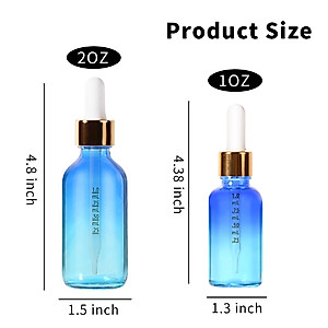 StellaCare Set of 2, 2oz Eye Dropper Bottle, Dropper Bottles, Empty Glass Dropper Bottles, Herbal Essence Travel Liquid Bottles