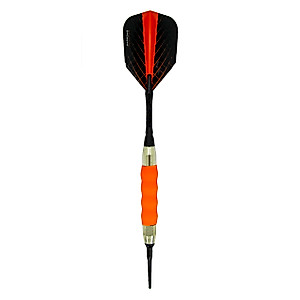 Sure Grip Viper Orange Soft Tip Darts with Dart Case & Accessories Choice of Flights 16 or 18 Grams Plus I Love Darts Bracelet (Harrows Quantum, 18g)