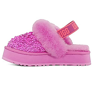 UGG Unisex-Child Funkette Chunky Sequin Slipper, Echinacea, 3 Little Kid