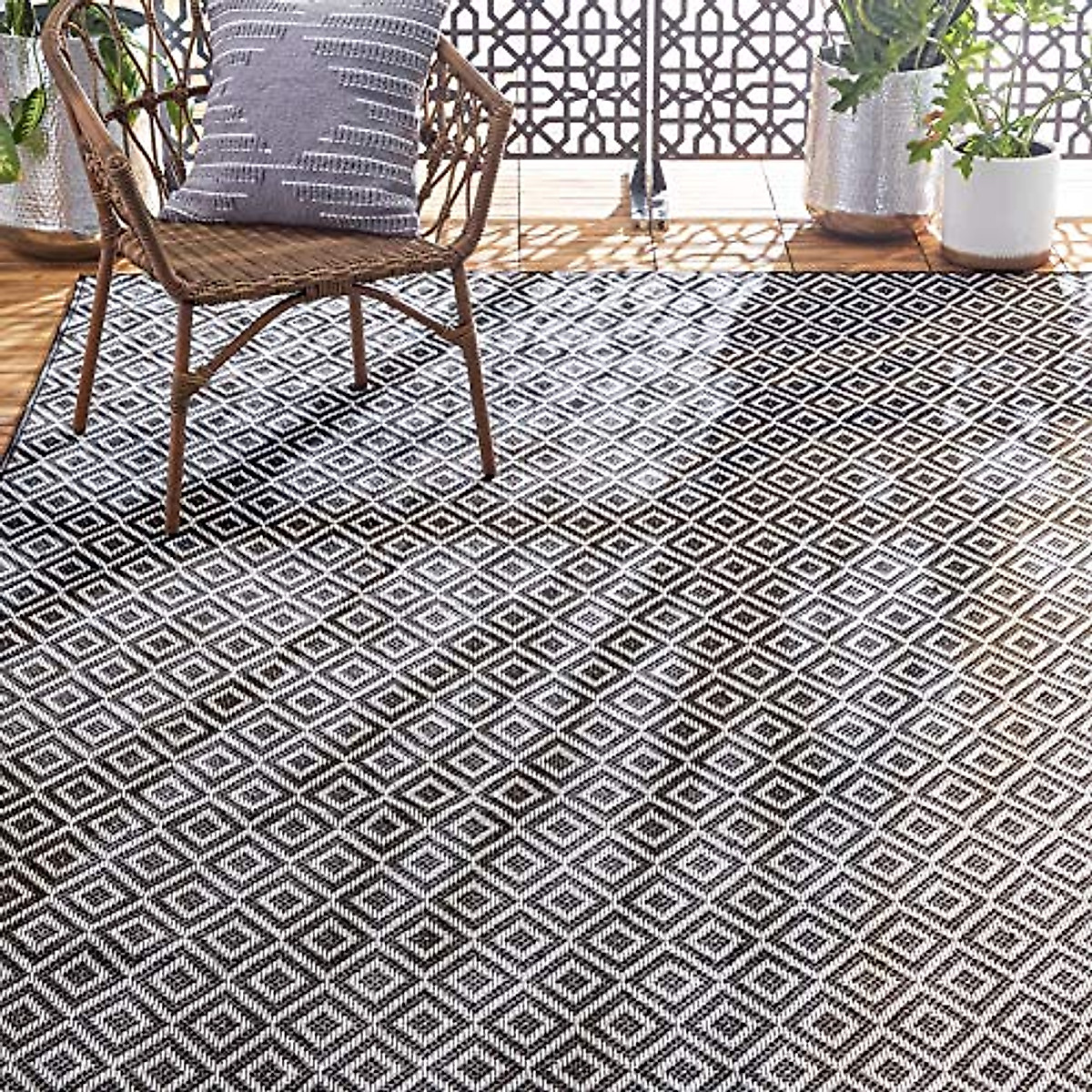 Home Dynamix Tripoli Lydia Indoor/Outdoor Area Rug, Modern Dark Gray, 7'10"x10'2" Rectangle